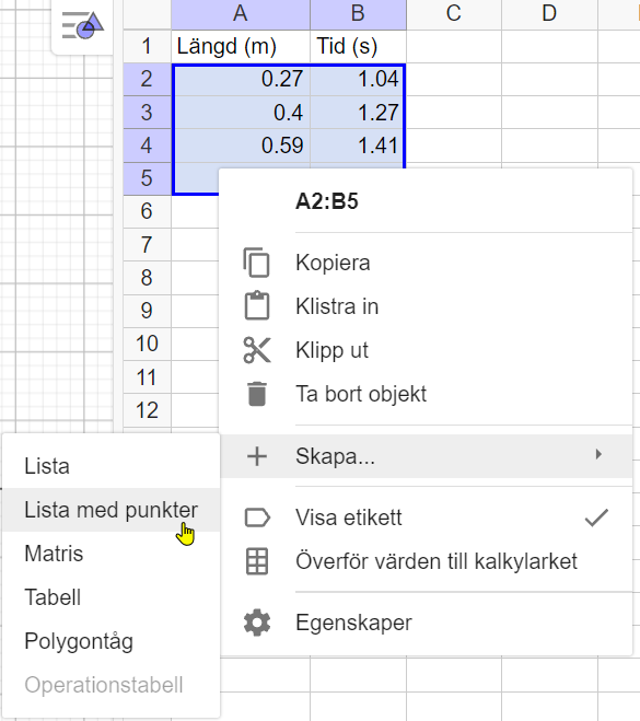 Regressioner | Svenska GeoGebrainstitutet